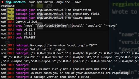Angular Error When Using Npm Install Angular2 Save Stack Overflow