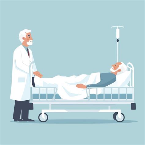 Premium Vector Adoctorvisitsapatientlyingonhospitalbed