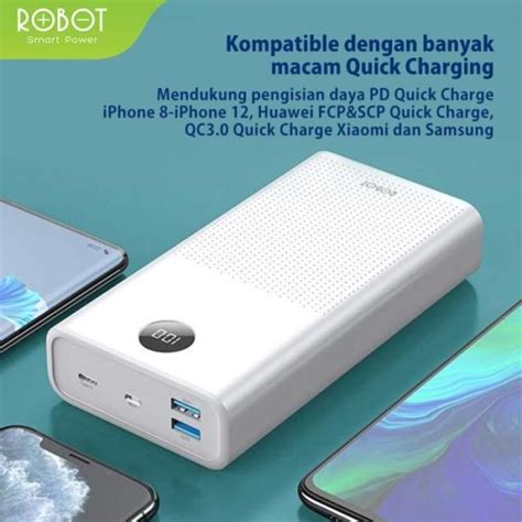 Jual Robot 30000mah Powerbank Pd Type C Quick Charging Garansi 1 Tahun