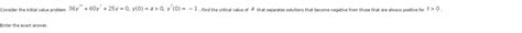 Solved Consider The Initial Value Problem 36y 60y 25y