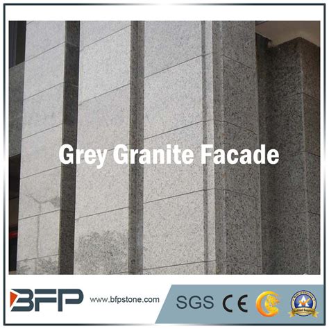 Polished Granite Facade Stone Tile For Exterior Wall Cladding In Grey