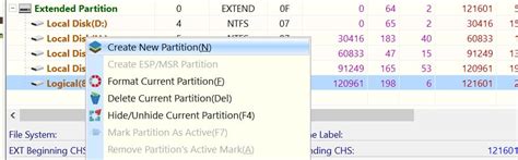 Create New Partition