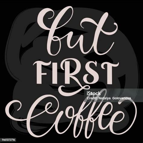 Kutipan Tapi Tipografi Kopi Pertama Tanda Gaya Kaligrafi Motivasi