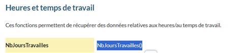 Jours Travaillés Silae