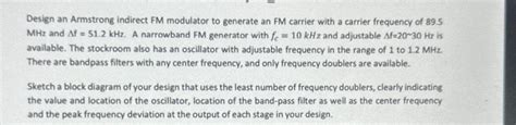 Solved Design An Armstrong Indirect Fm Modulator To Generate