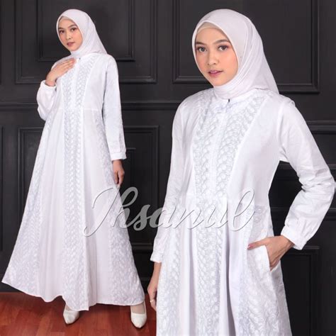 Jual Gamis Katun Jepang Umroh Kombinasi Polos Model Pecah Cantik Model
