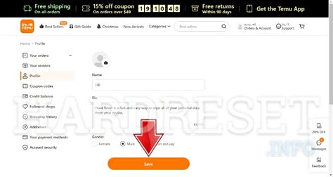 How To Choose Gender On Temu