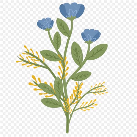 푸른 꽃 꽃다발 파란 꽃 꽃다발 단순한 Png 일러스트 및 Psd 이미지 무료 다운로드 Pngtree