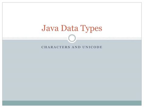 Ppt Java Data Types Powerpoint Presentation Free Download Id4086632