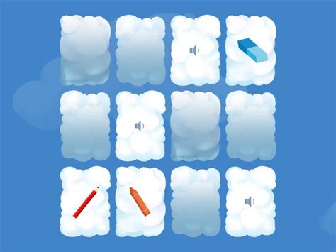 classroom objects memory game matching pairs