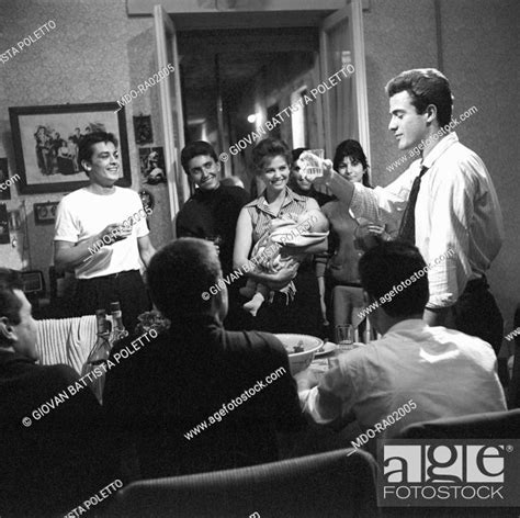 French Actor Alain Delon Toasting In The Film Rocco And His Brothers