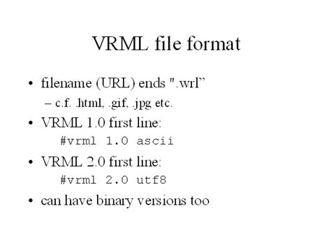 Vrml File Format