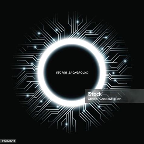 Desain Microchip Vektor Cpu Elemen Teknologi Komunikasi Informasi