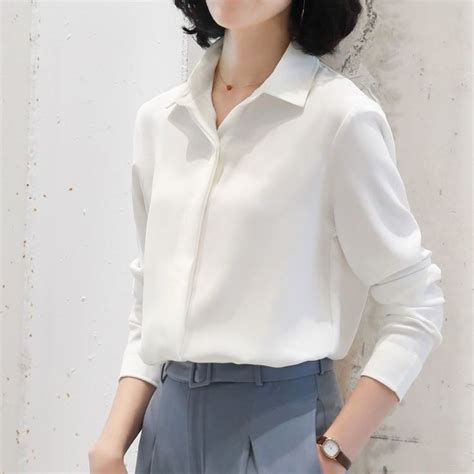 Women Casual Office Lady Long Sleeves Shirt Womens Long Sleeve Shirts