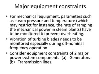 Equipment And Stability Constraints System Operation Ppt