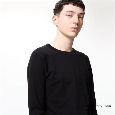 Heattech Cotton Waffle Crew Neck Long Sleeve T Shirt Extra Warm
