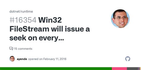 win32 filestream will issue a seek on every readasync call · issue