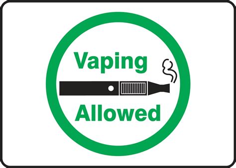 Vaping Allowed Designated Smoking Area Sign Msmg902