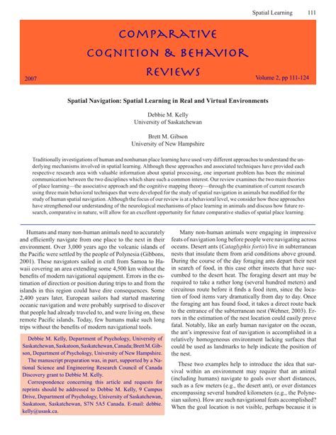 Pdf Spatial Navigation Spatial Learning In Real And Virtual Environments