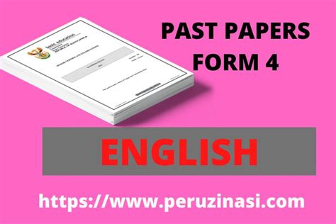 Form Four English Past Papers In 2023 English Past Papers Past Exam