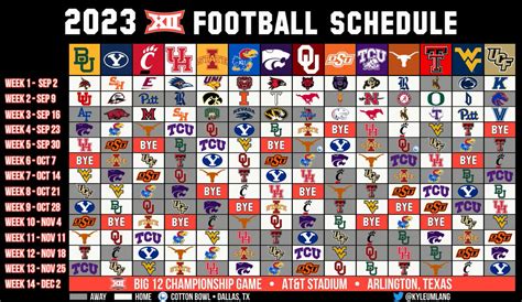 Big 12 Football Schedule 2024 Release Date Helyn Kynthia