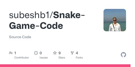 GitHub Subeshb Snake Game Code Source Code