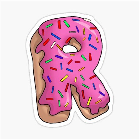 A Pink Donut With Sprinkles In The Shape Of The Letter K Sticker