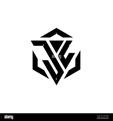 Jl Logo Monogram With Triangle And Hexagon Modern Design Template