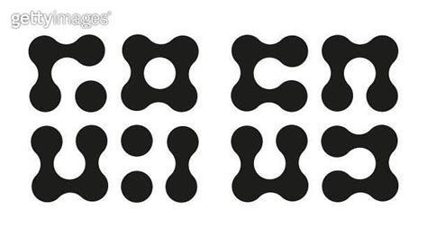 Metaball Icons Connected Dots Vector Signs Integration Abstract Symbol Circles Simple Pattern