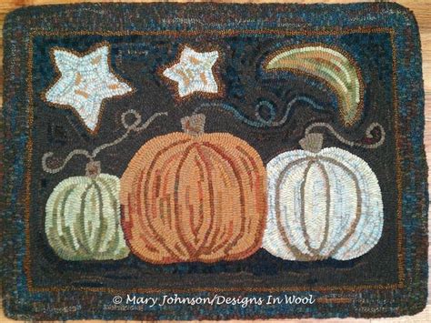 Rug Hooking Pattern Pumpkin Trio 20 X 26 P170 Pumpkin Hooked Rug Folk Art Pumpkins Diy Rug