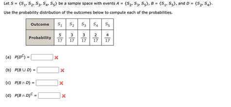 Solved Let S S1s2s3s4s5 Be A Sample Space With Events