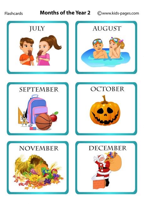Months Of The Year Flashcards Months Of The Year Flash Pvtjv