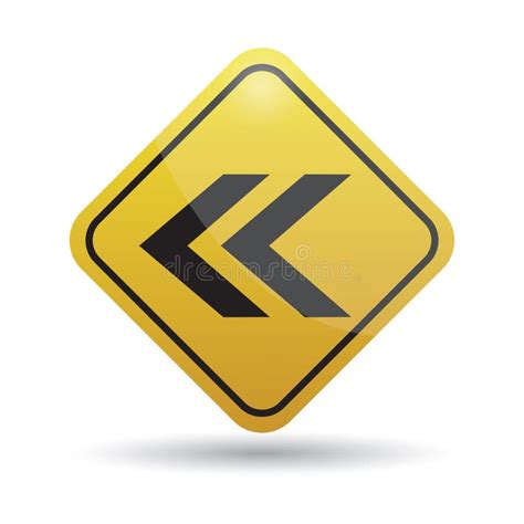 Chevron Warning Sign Vector Illustration Decorative Design Stock