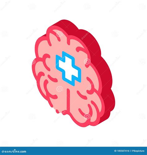 Brain And Medical Cross Isometric Icon Vector Illustration Stock Vector Illustration Of Nurse