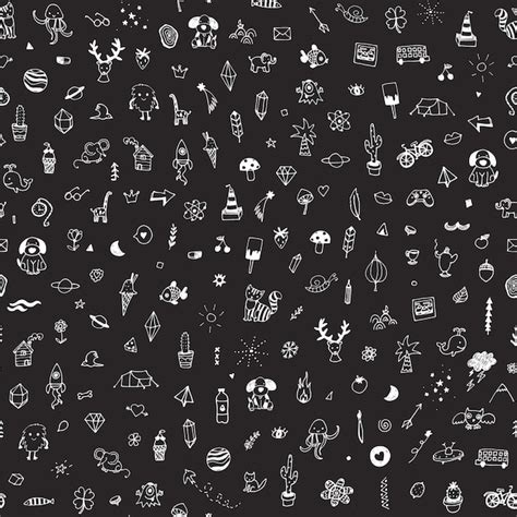 Premium Vector Funny Doodles Hand Drawn Seamless Pattern