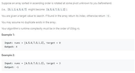 33 Search In Rotated Sorted Array · Leetcode