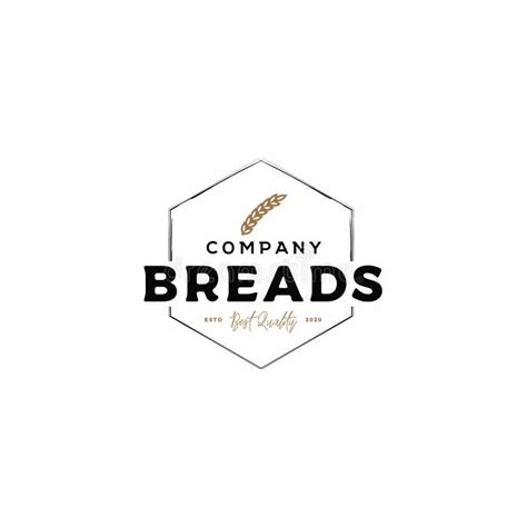 Vintage Wheat In Polygon Emblem Badge For Bakery Logo Design Stock