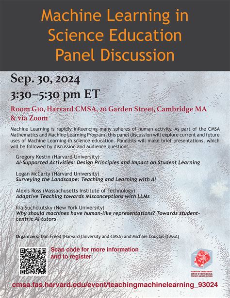 Machine Learning In Science Education Panel Discussion Cmsa