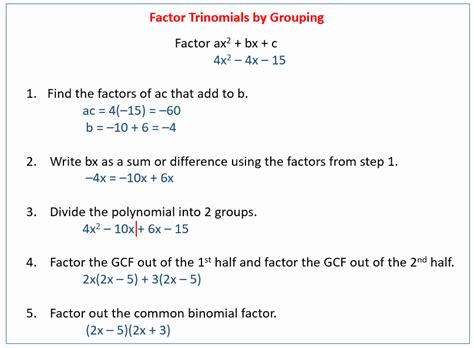 50 Factoring By Grouping Worksheet Answers