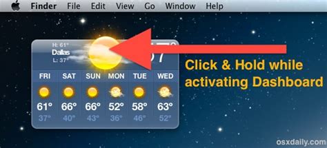 add weather and other dashboard widgets to the desktop in mac os x
