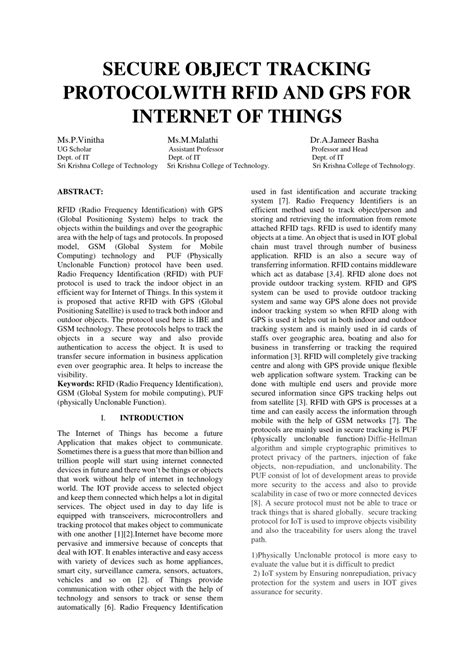 Pdf Secure Object Tracking Protocol With Rfid And Gps For Internet Of