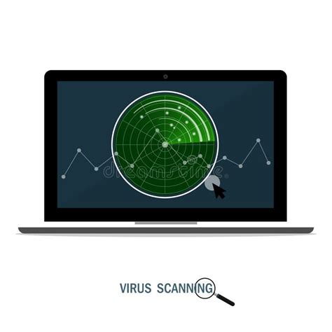 Virus Scan Computer Security Malware Laptop Vector Stock Vector Illustration Of Ransomware