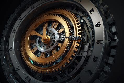 premium photo times complexity clock face with twisting gears