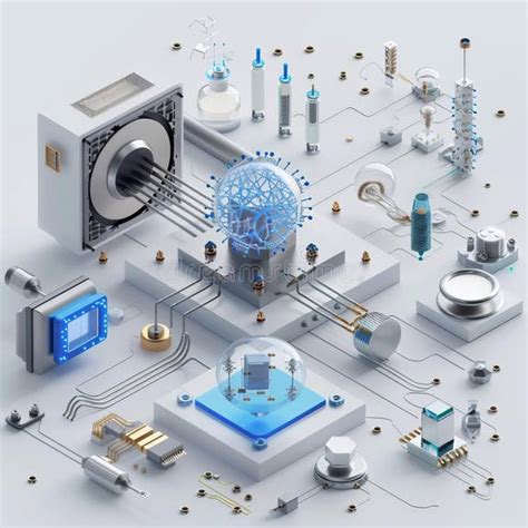41 Conceptual Quantum Computing Technology Components 3d Illustration