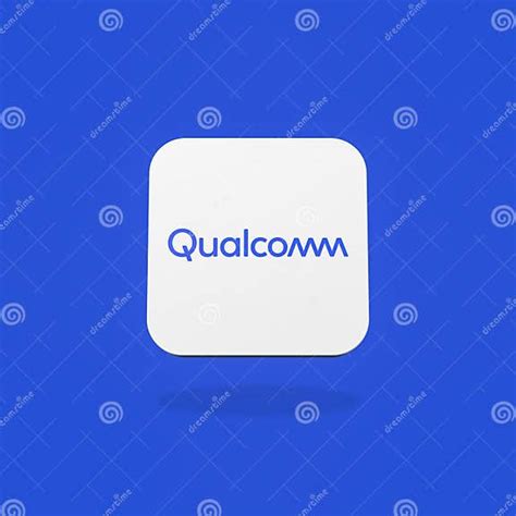 Qualcomm App Icon On Flat Blue Background Editorial Image Illustration Of Isolated Rendering