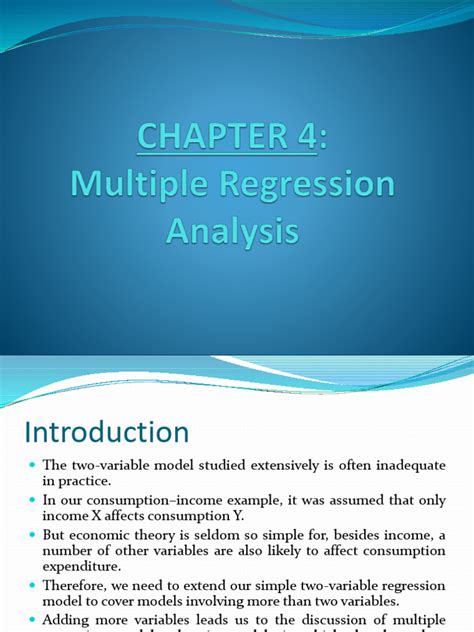 Understanding Multiple Regression Models Pdf Coefficient Of