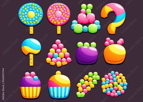 Candy Sprite Sheet And Candy Crush Style Generative Ai Stock Illustration Adobe Stock