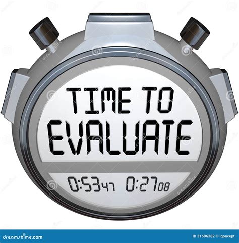 Time To Evaluate Words Stopwatch Timer Evaluation Stock Illustration