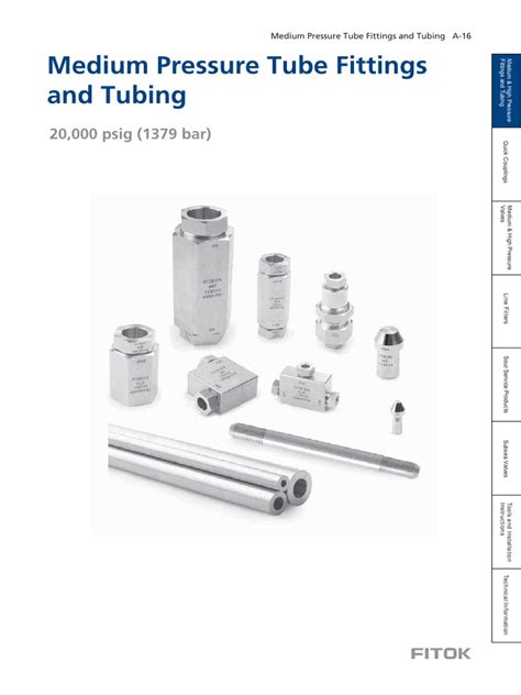 Medium Pressure Tube Fittings Guide Pdf Pipe Fluid Conveyance Tools