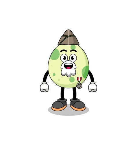 Premium Vector Character Cartoon Of Spotted Egg As A Veteran